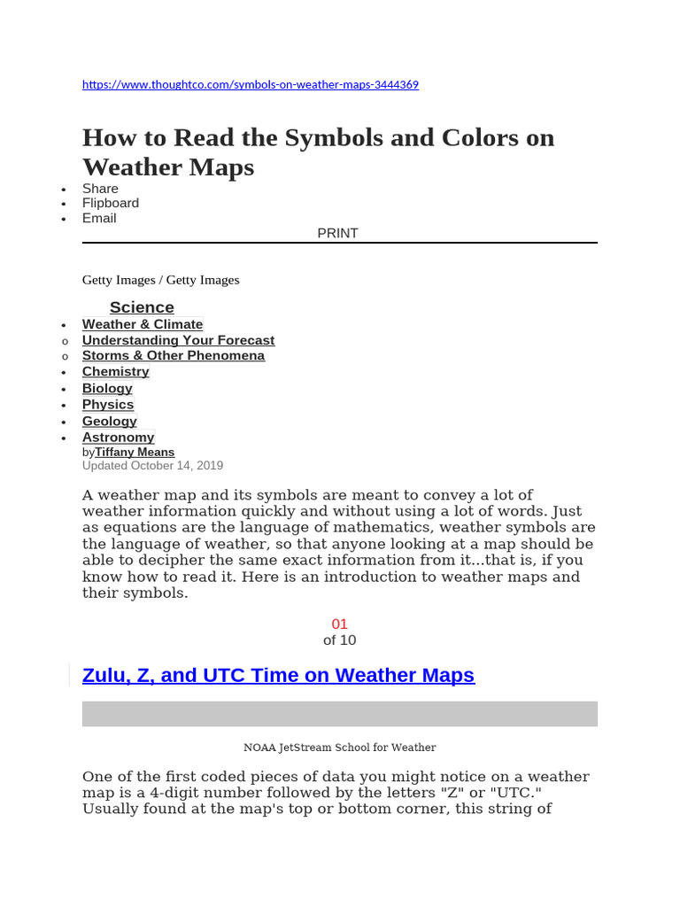 How To Read The Symbols and Colors On Weather Maps | PDF | Weather ...