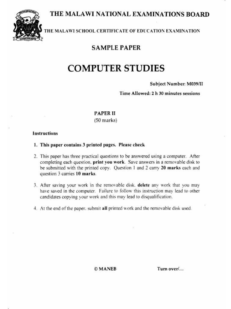Computer Studies P2 | PDF