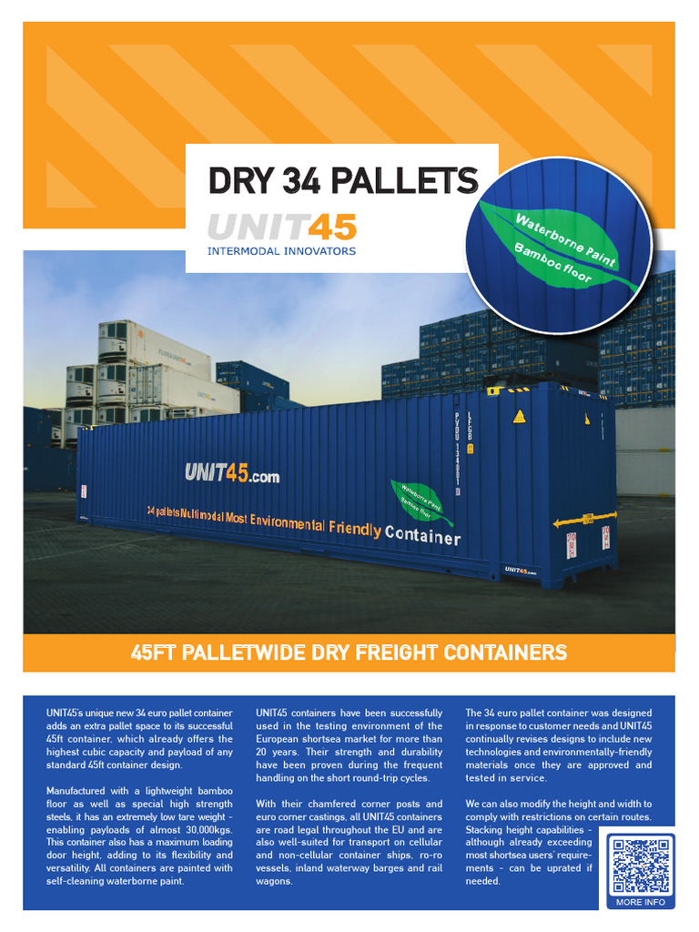 Sheet UNIT45 Dry 34 Pallets 2024 | PDF | Pallet | Cargo