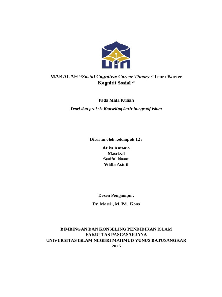 Kelompok 12 Teori Kognitif Sosial | PDF