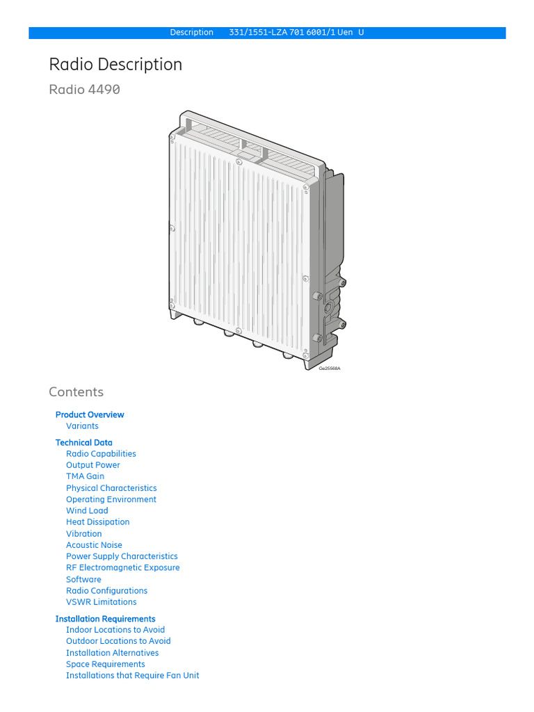 Ericsson 4490 Radio Specifications | PDF | Telecommunications ...