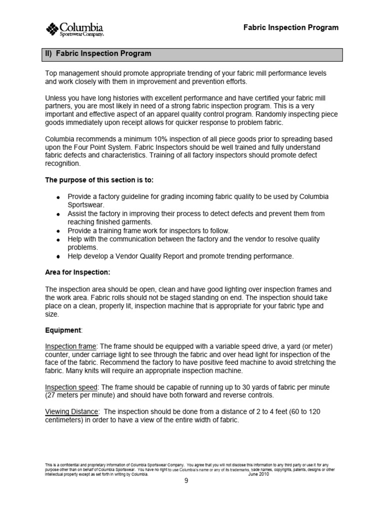 Fabric Inspection Report 03 18 13 | PDF | Textiles | Yard