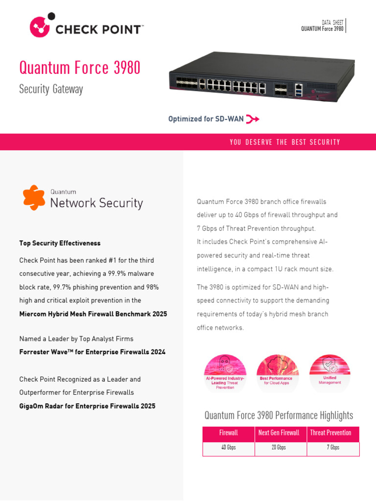 Quantum Force 3980 Datasheet | PDF | Computer Network | Computer Security