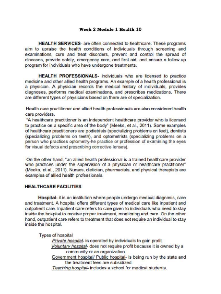 Week 2 Module 1 Health 10 | PDF