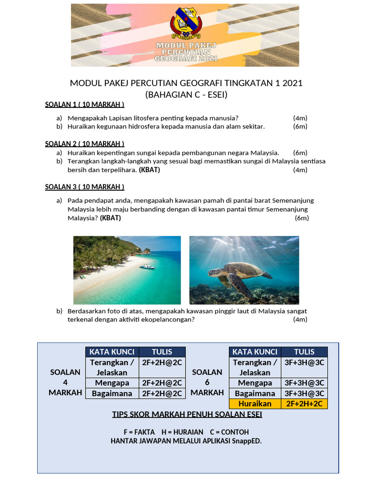 Modul Pakej Percutian Geografi Tingkatan 1 2021 | PDF