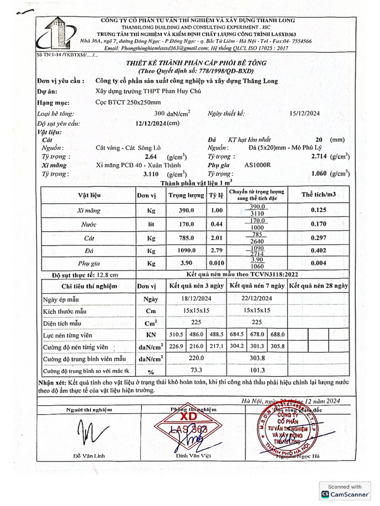 Cấp Phối CT Phan Huy Chú C250, M300 | PDF