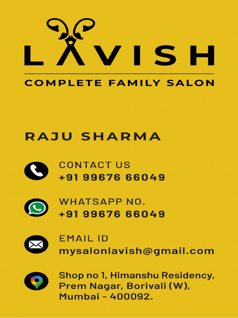 Lavish Family Salon Raju Sharma 1 | PDF