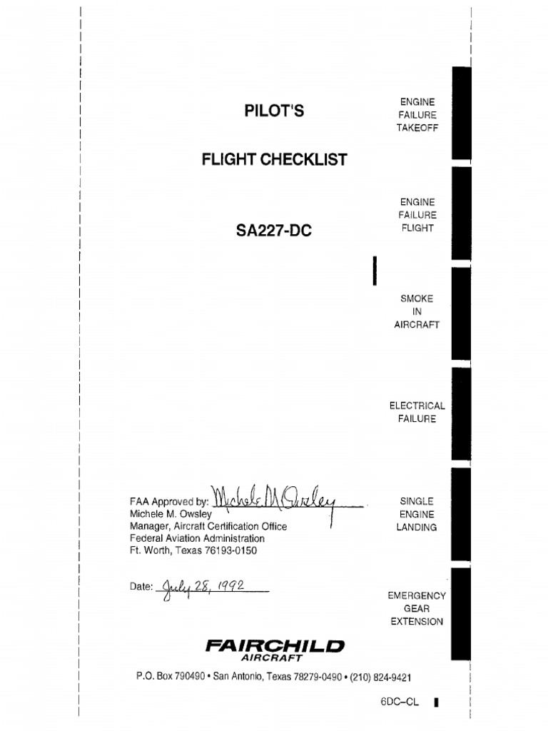 6DC-CL Pilot's Checklist AFM | PDF | Takeoff | Landing Gear