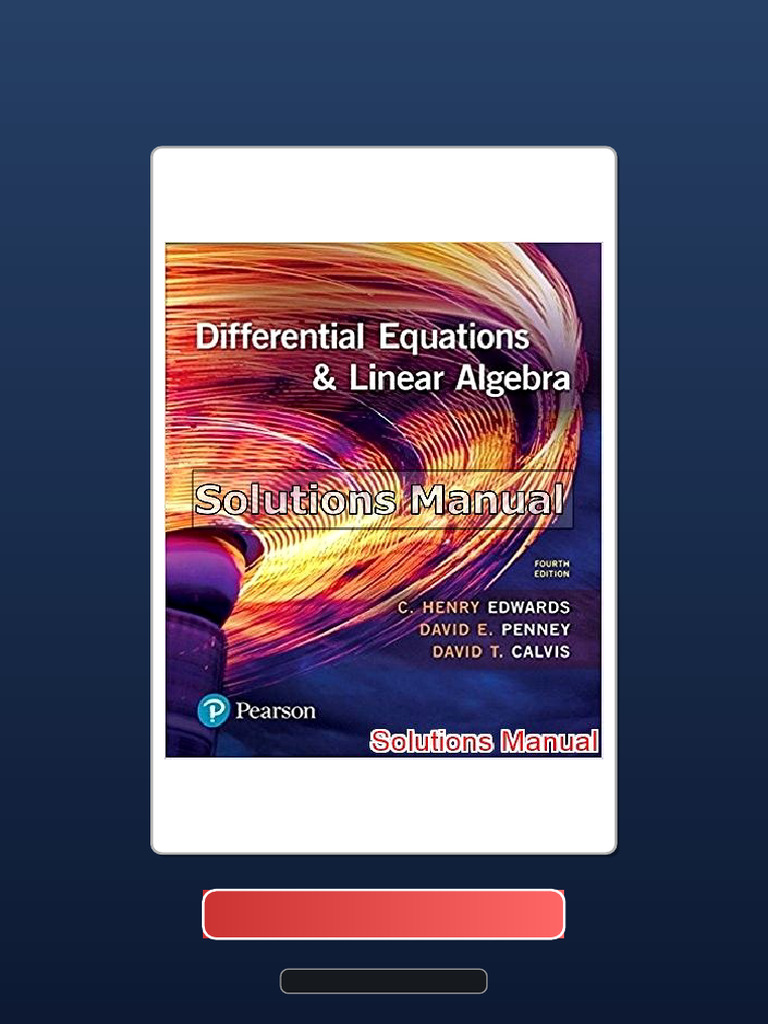 Complete Bundle Differential Equations and Linear Algebra 4th Edition Edwards | PDF | Matrix ...