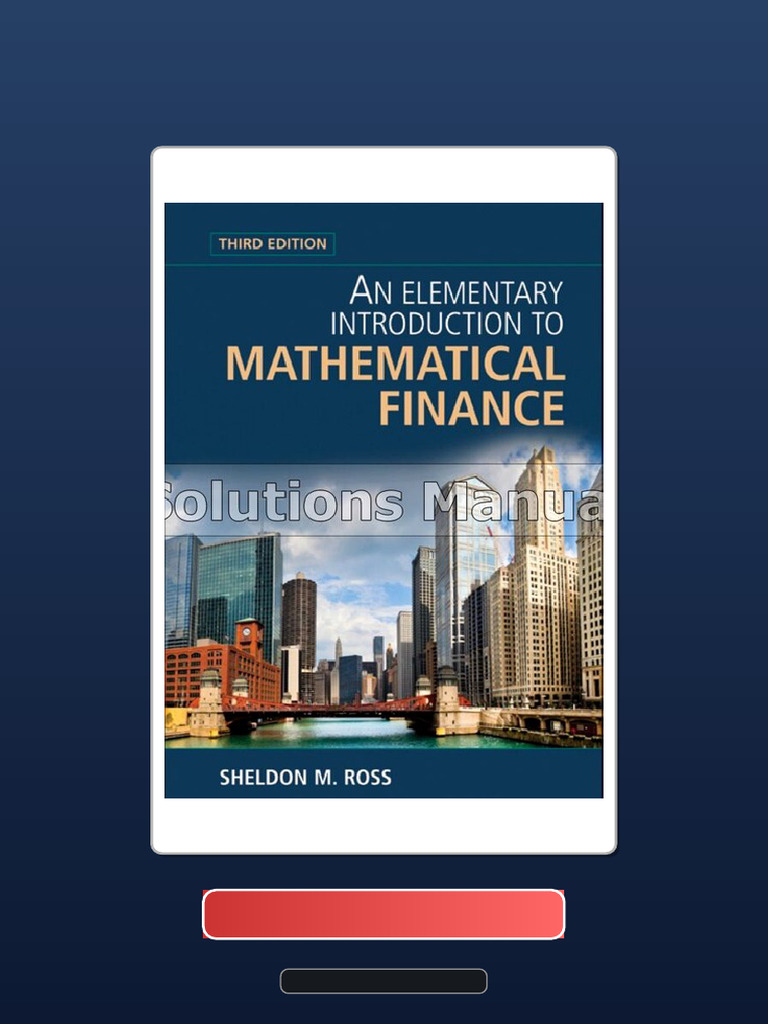 Elementary Introduction To Mathematical Finance 3rd Edition Ross ...