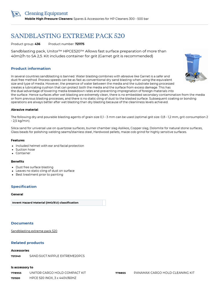 Sandblasting Extreme Pack 520 | PDF | Industrial Processes | Building ...