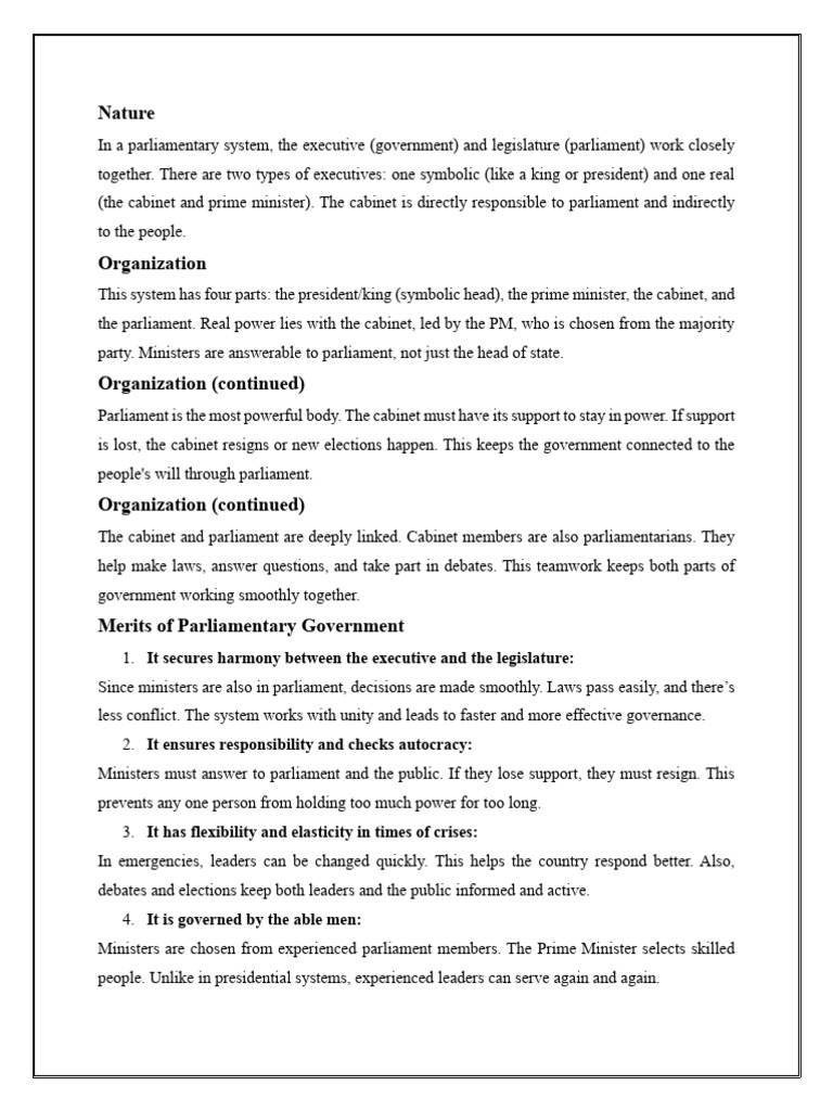 Cabinet or Parliamentary Government | PDF | World Politics ...