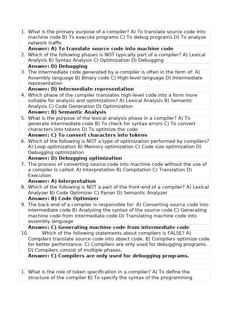 What Is The Primary Purpose of A Compiler | PDF | Automata Theory | Compiler