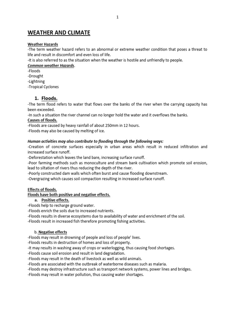 Weather Hazards: Floods, Droughts, Lightning, Cyclones | PDF | Climate ...