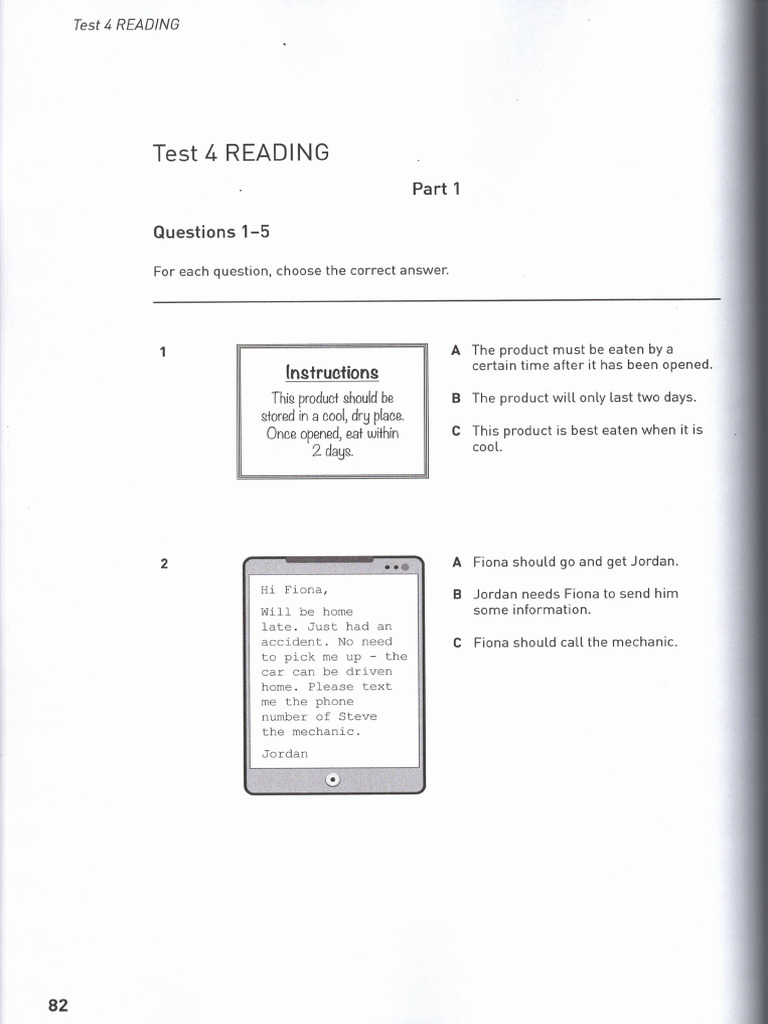 Collins b1 Test 4 Reading and Writing | PDF
