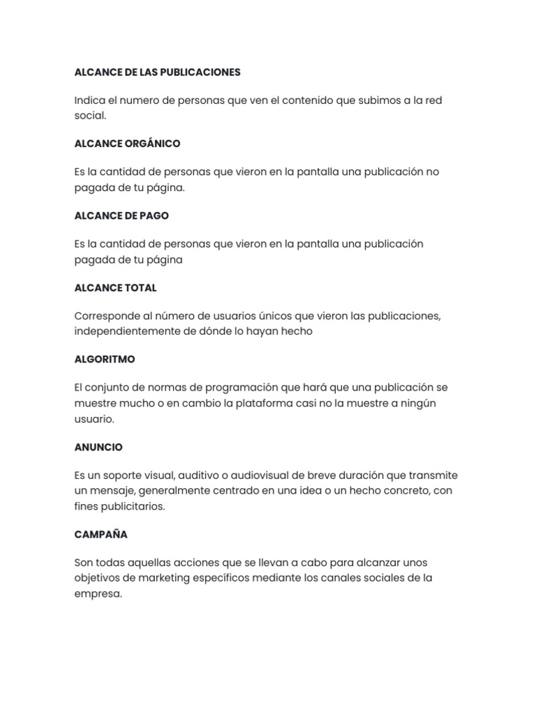 Alcance de Las Publicaciones | PDF | Redes sociales | Cultura popular y ...