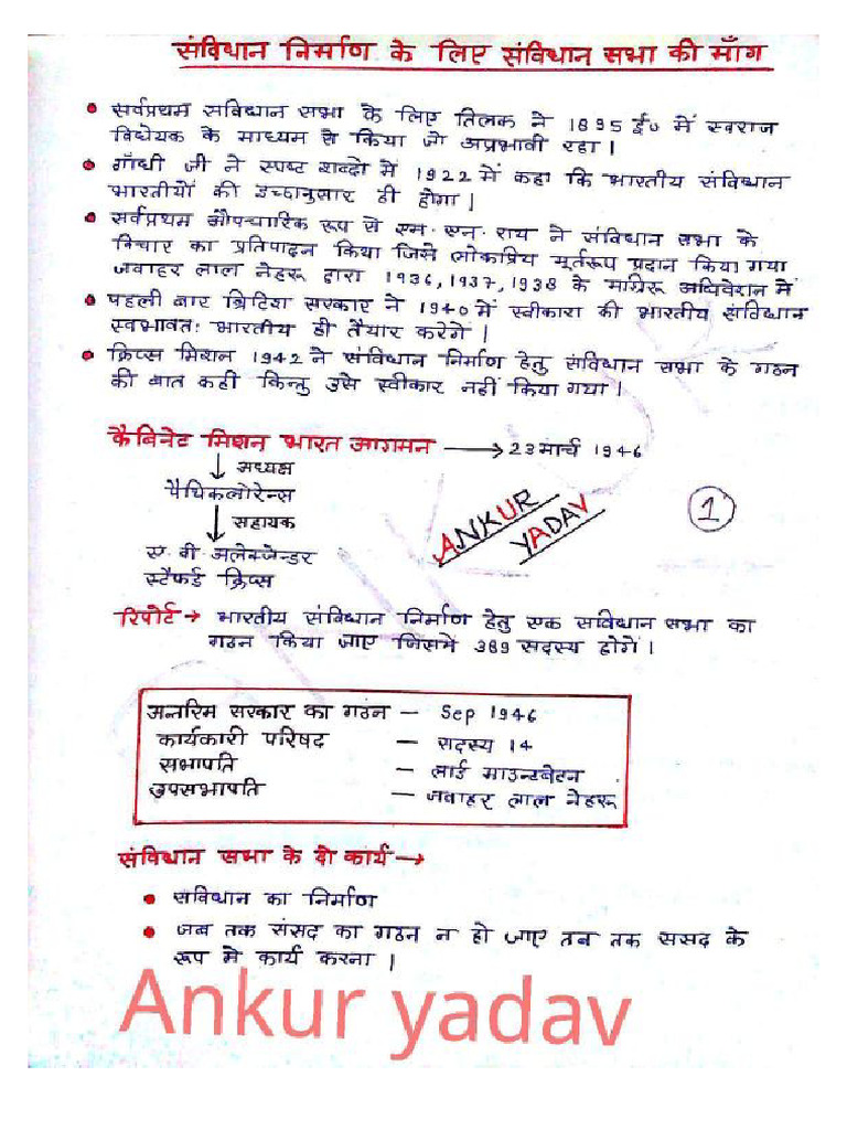 Indian Polity Hand Made Notes by Ankur Yadav | PDF