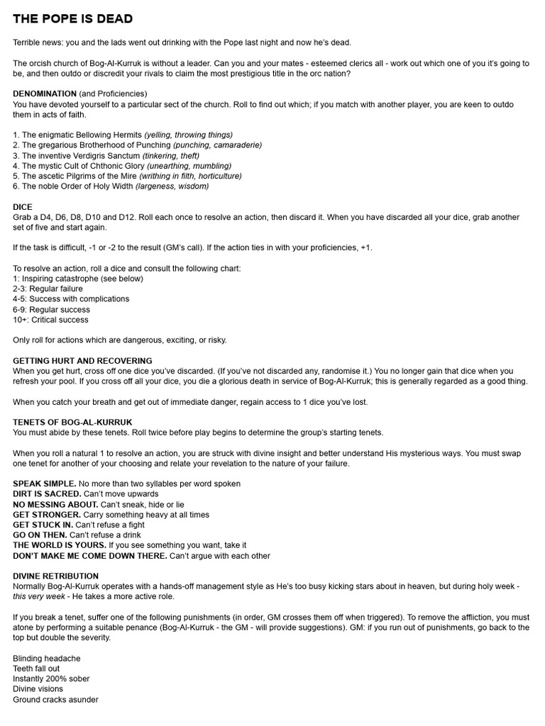 The (Orc) Pope Is Dead (Text-Only) | PDF