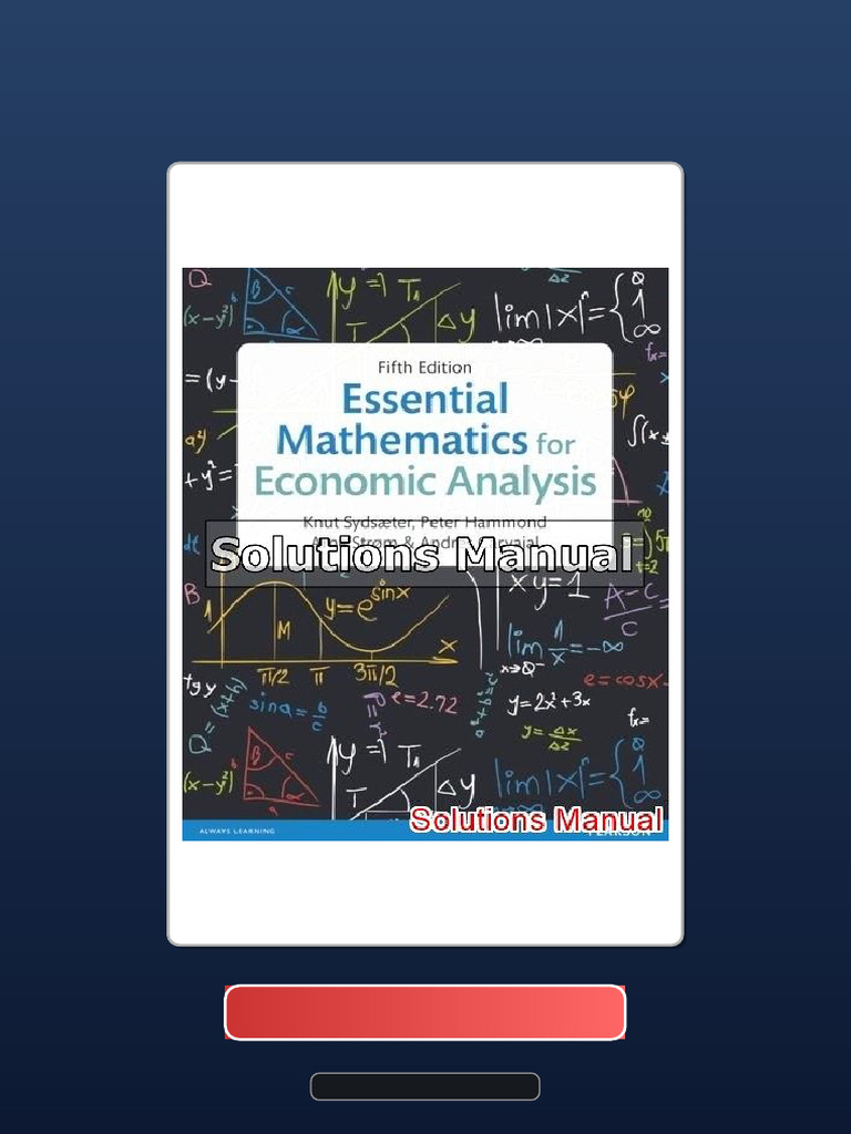 Essential Mathematics For Economic Analysis 5th Edition Sydsaeter ...