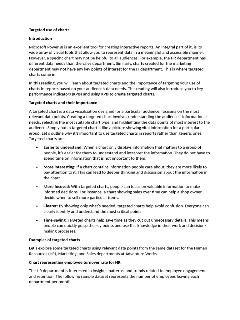 Targeted Charts for Effective Reporting | PDF | Performance Indicator ...