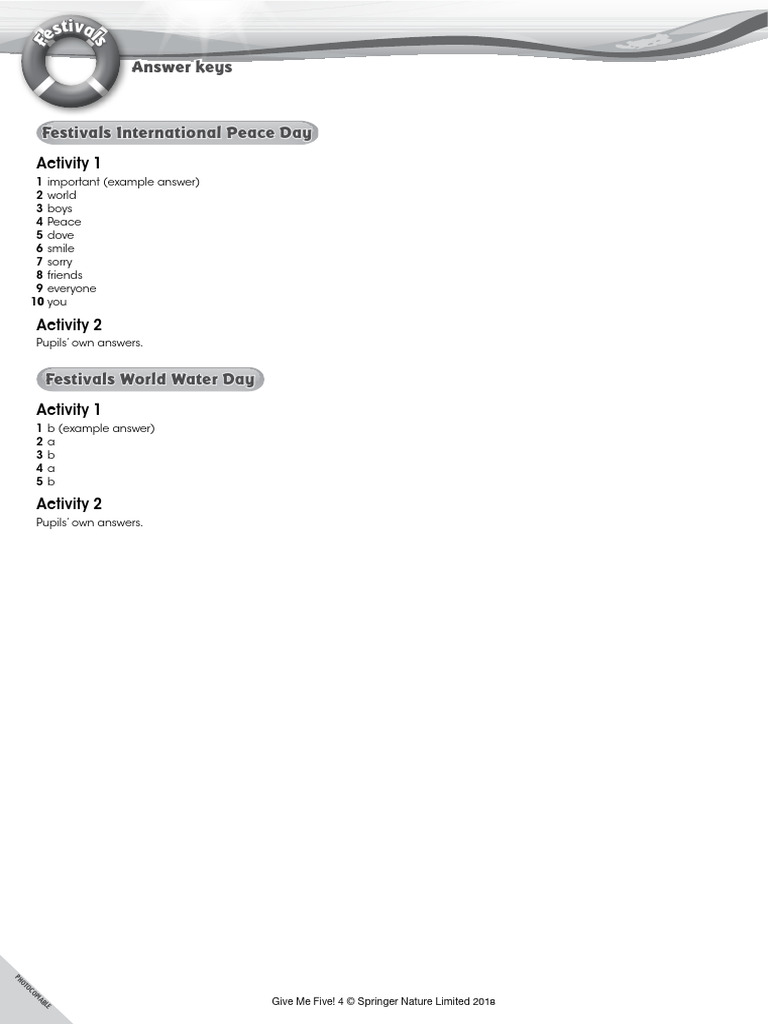 GMF L4 Festivals Cut-Outs Answer Key | PDF