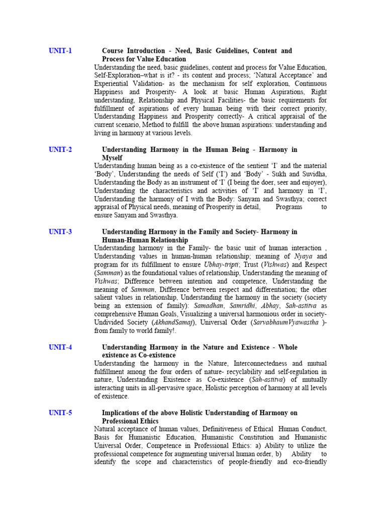 Univarsal Human Values & Professional Ethics Typing Notes | PDF ...