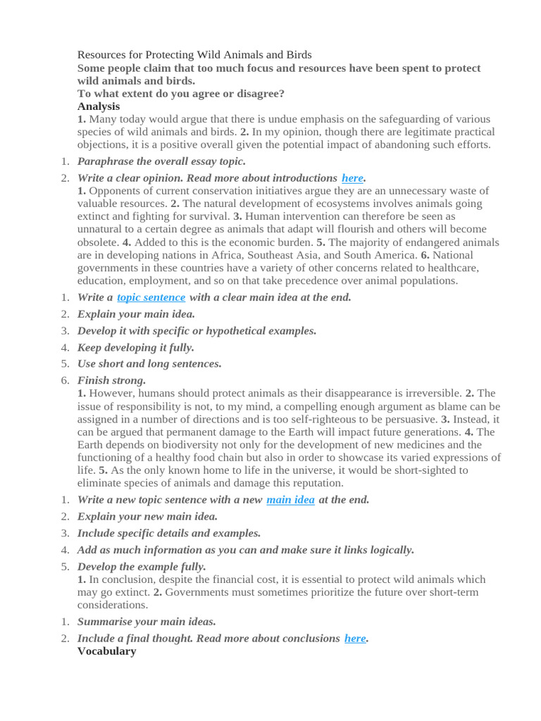 Resources For Protecting Wild Animals and Birds | PDF | Conservation ...
