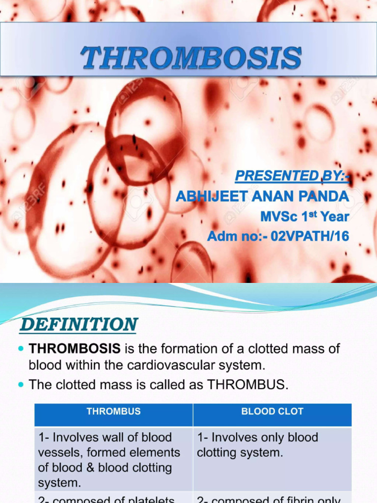 Thrombosis | PDF