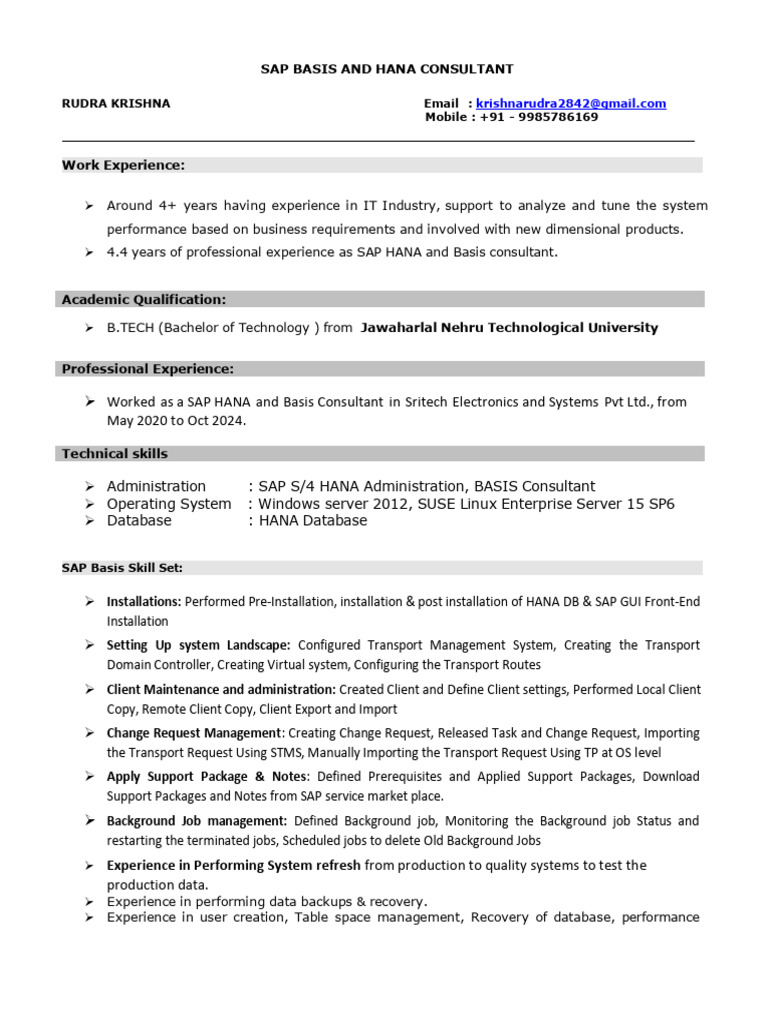 Updated Resume Final - Rudra Krishna | PDF | Backup | Databases