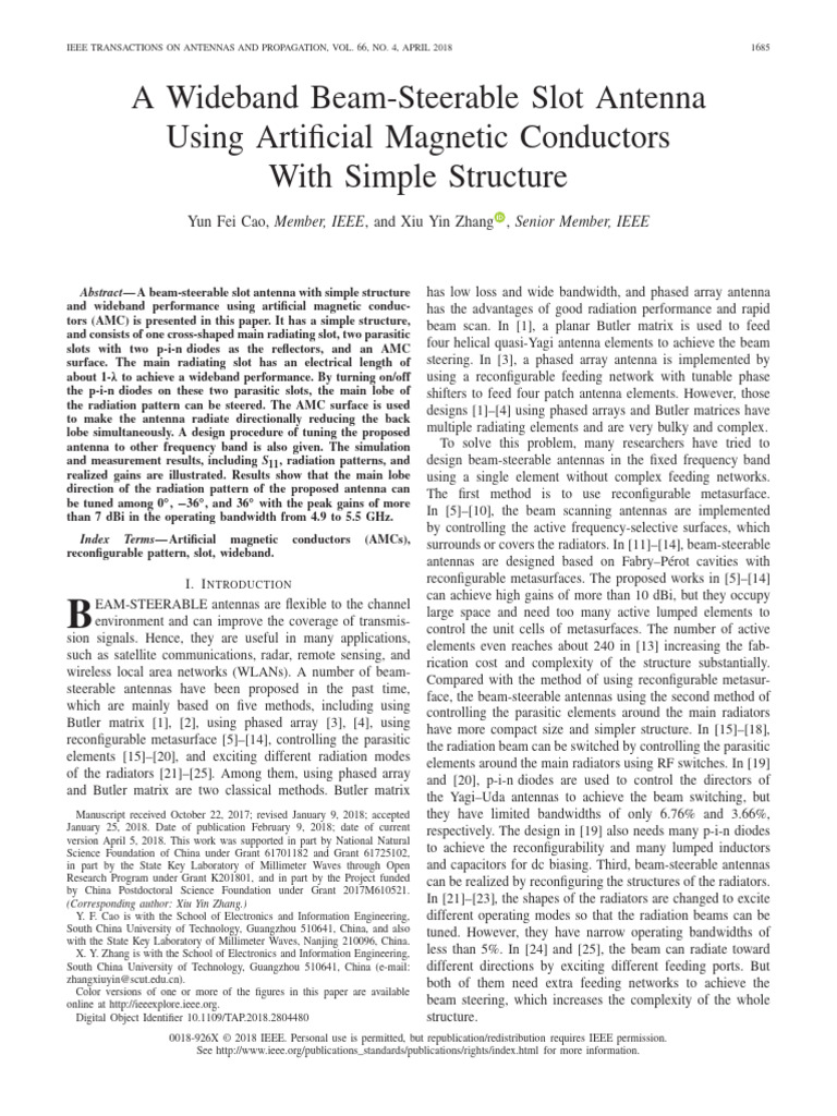 A Wideband Beam-Steerable Slot Antenna Using Artificial Magnetic ...
