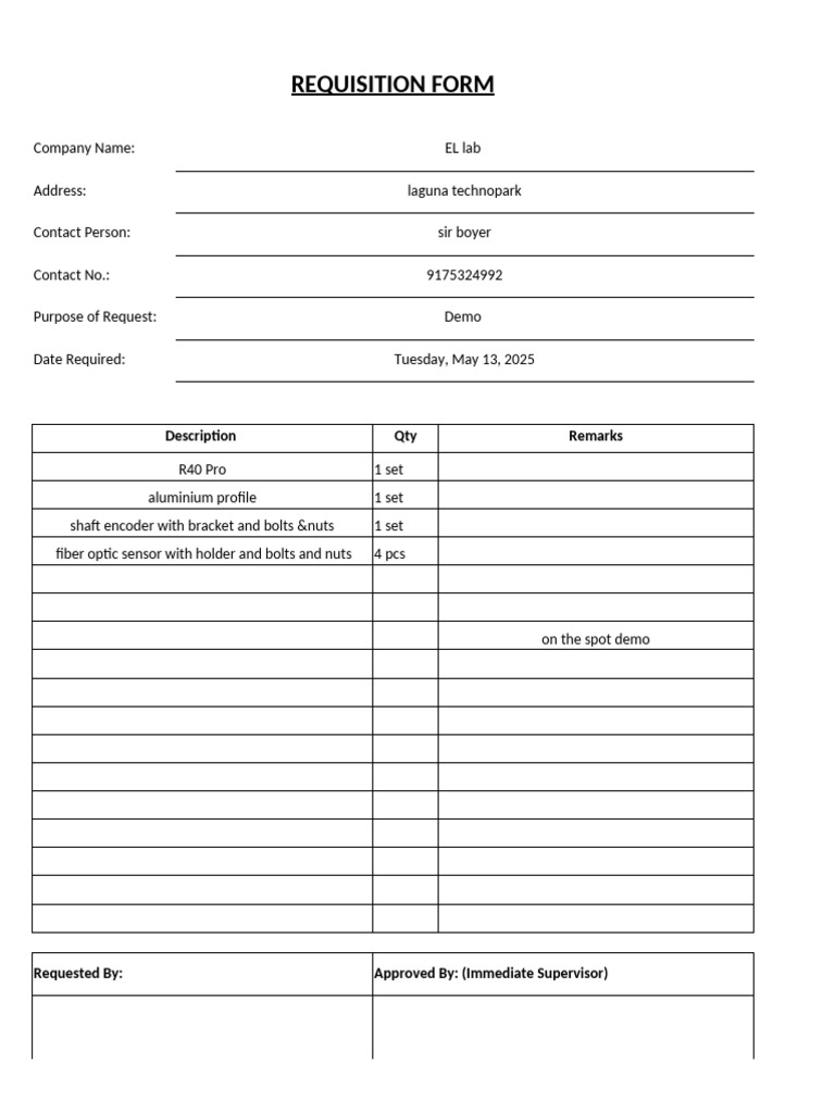 Demo Checklist For El Lab | PDF