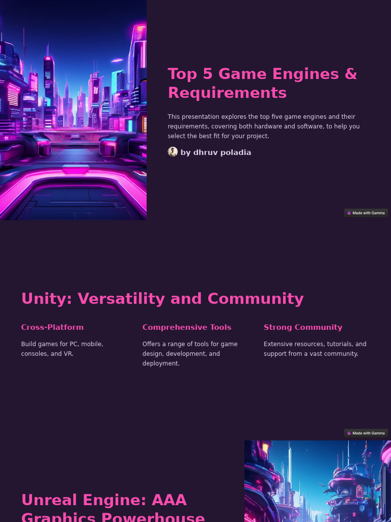 Top 5 Game Engines Overview | PDF | Information Technology | Computer ...