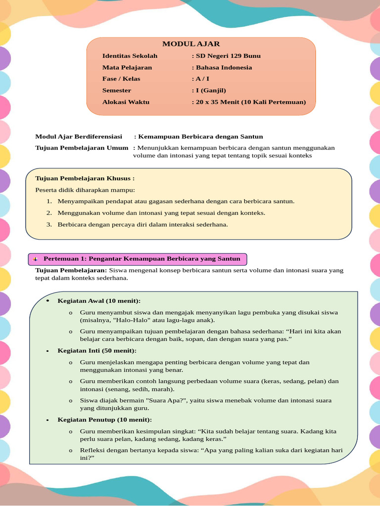 Modul Ajar Bi TP 6 | PDF
