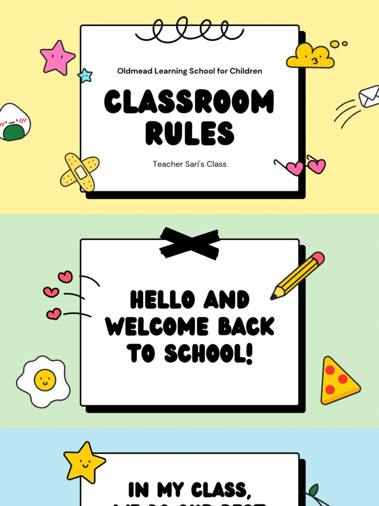 Colorful Pastel Animated Handwritten and Illustrated Classroom Rules ...