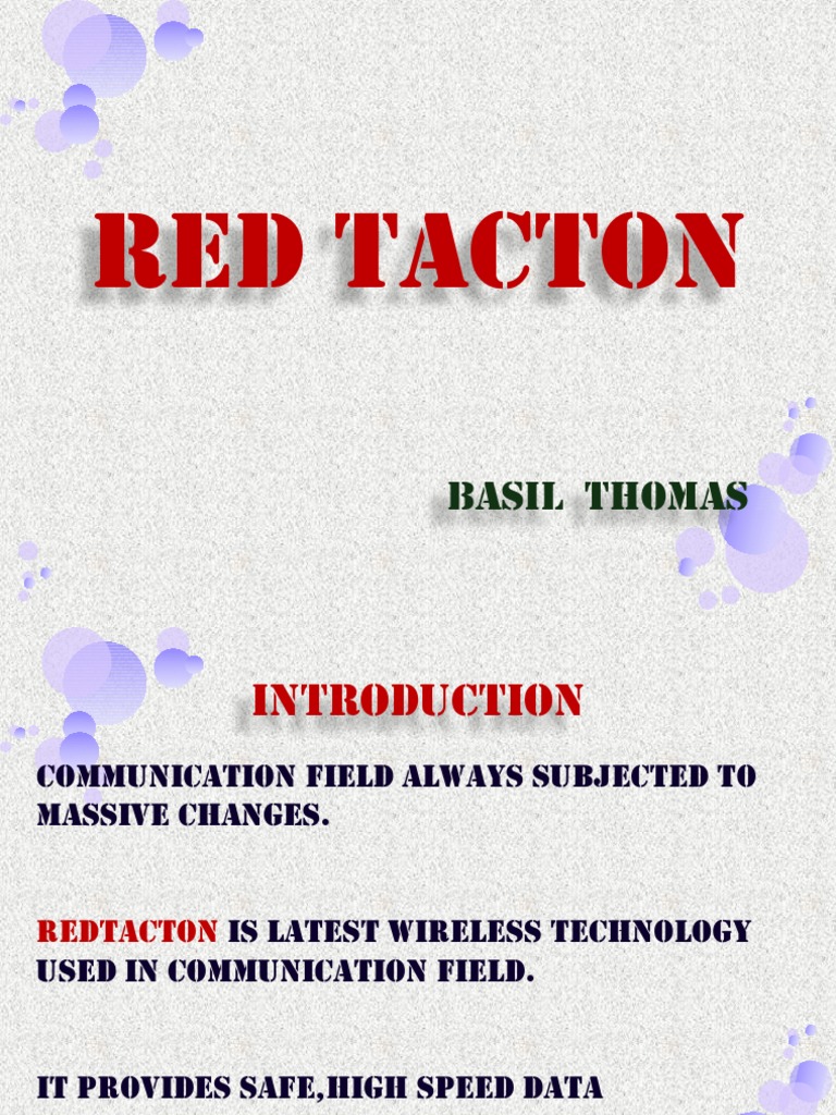 Red Tacton | Download Free PDF | Wireless | Transmitter