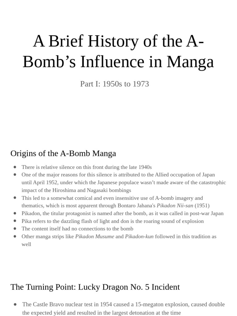 A Brief History of The A-Bomb's Influence in Manga | PDF | Nuclear ...