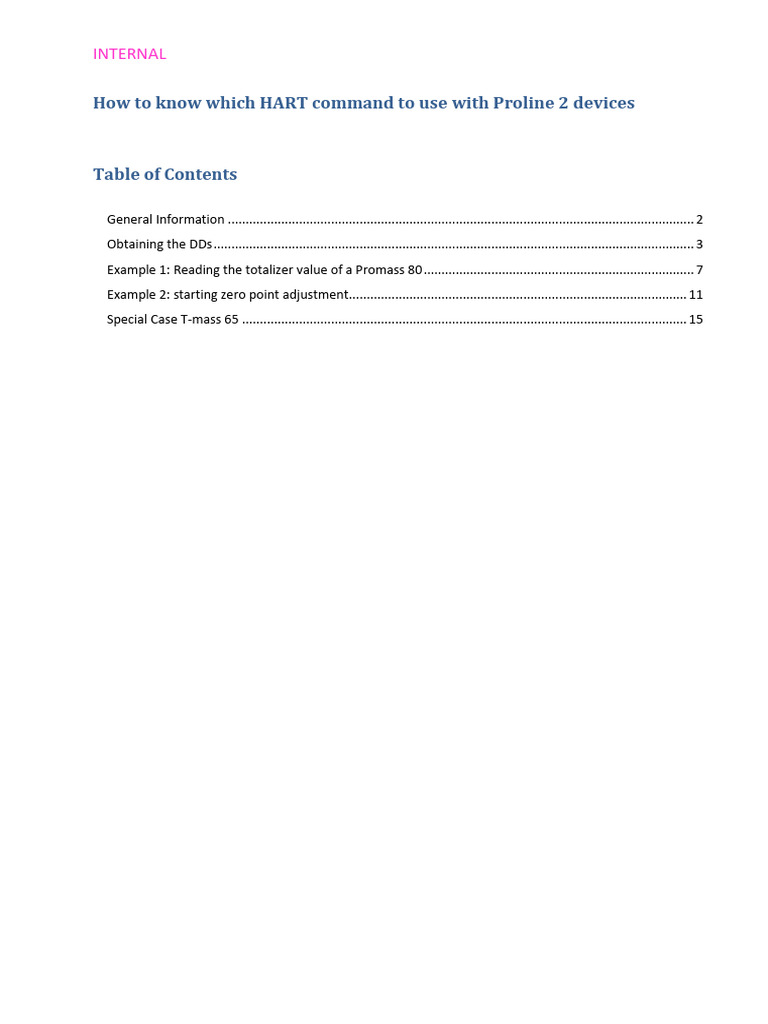 How To Know Which HART Command To Use With Proline 2 Devices | PDF ...