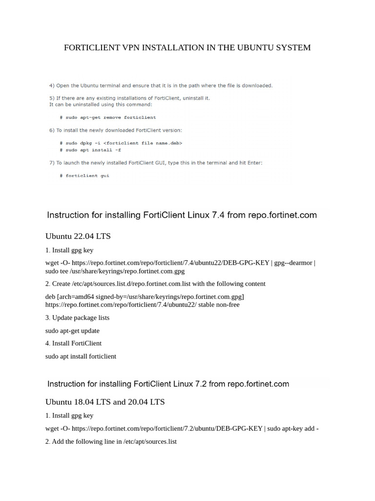 Forticlient VPN Installation in The Ubuntu System | PDF | Linux Distribution | Chess Theory