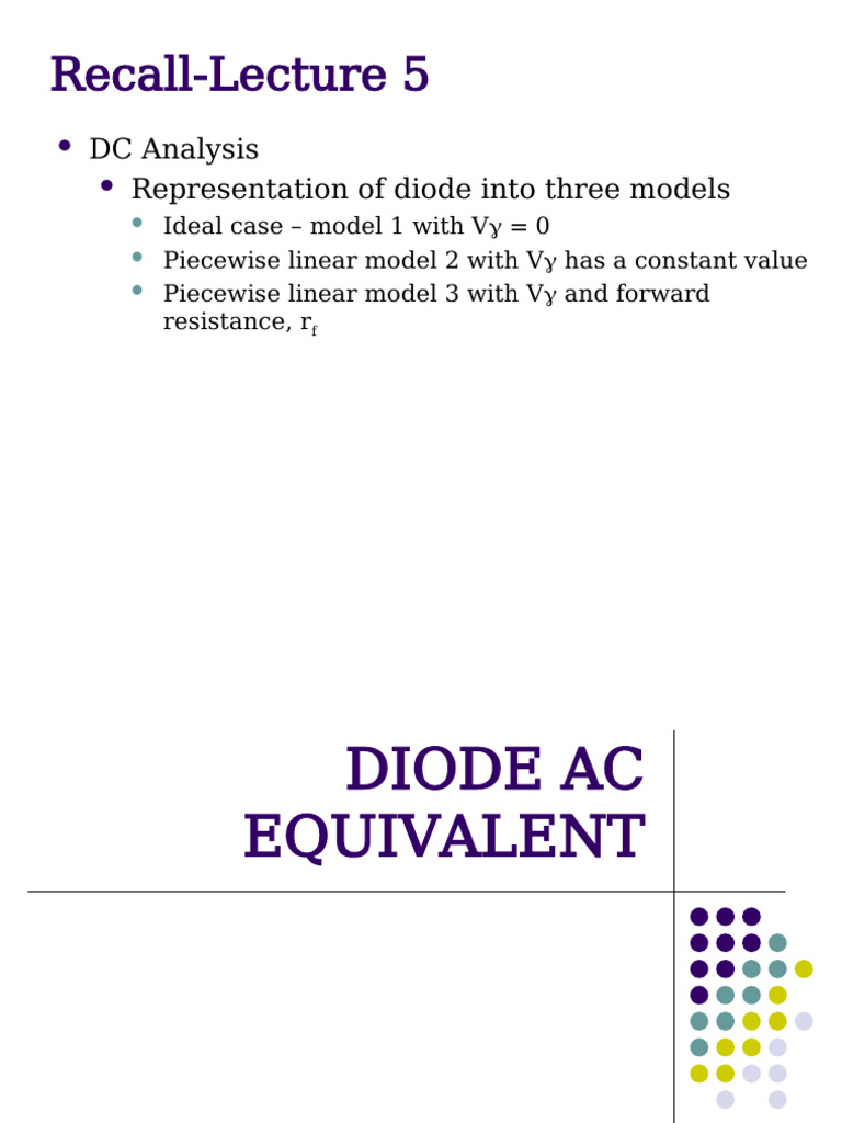 L6 Diode AC Analysis, Other Diodes, Zener Effect S11920 | PDF | Diode | Voltage