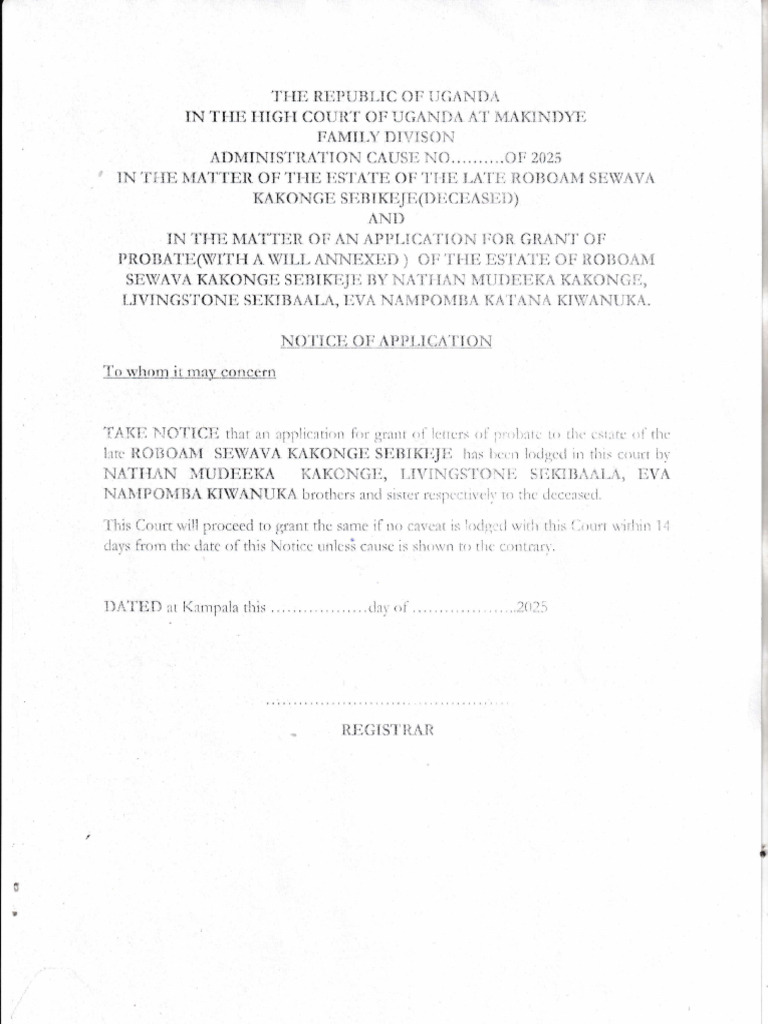 Notice of Application | PDF