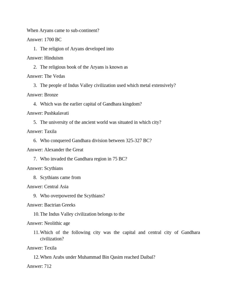 Aryan Invasion and Subcontinent History | PDF