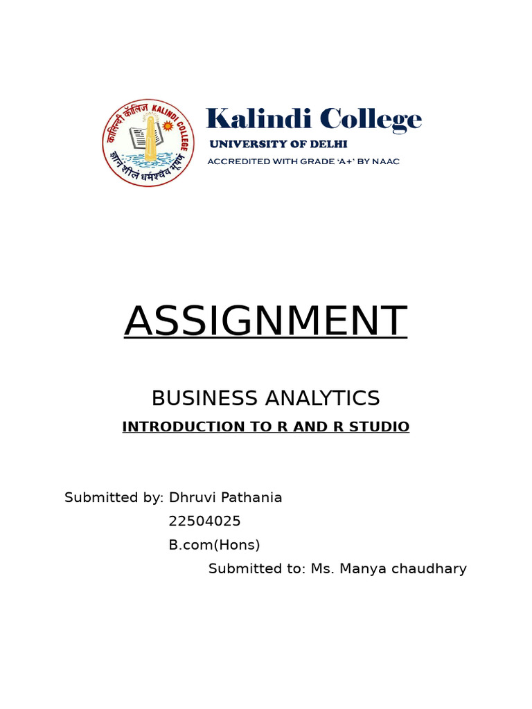 Ba Assignment Sem 6 (22504025) Dhruvi | PDF | Data Type | Computer ...