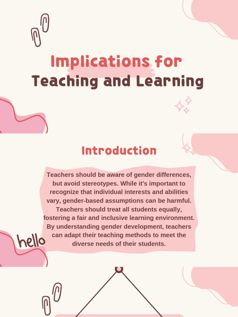 Implications For Teaching and Learning | PDF | Gender | Gender Studies