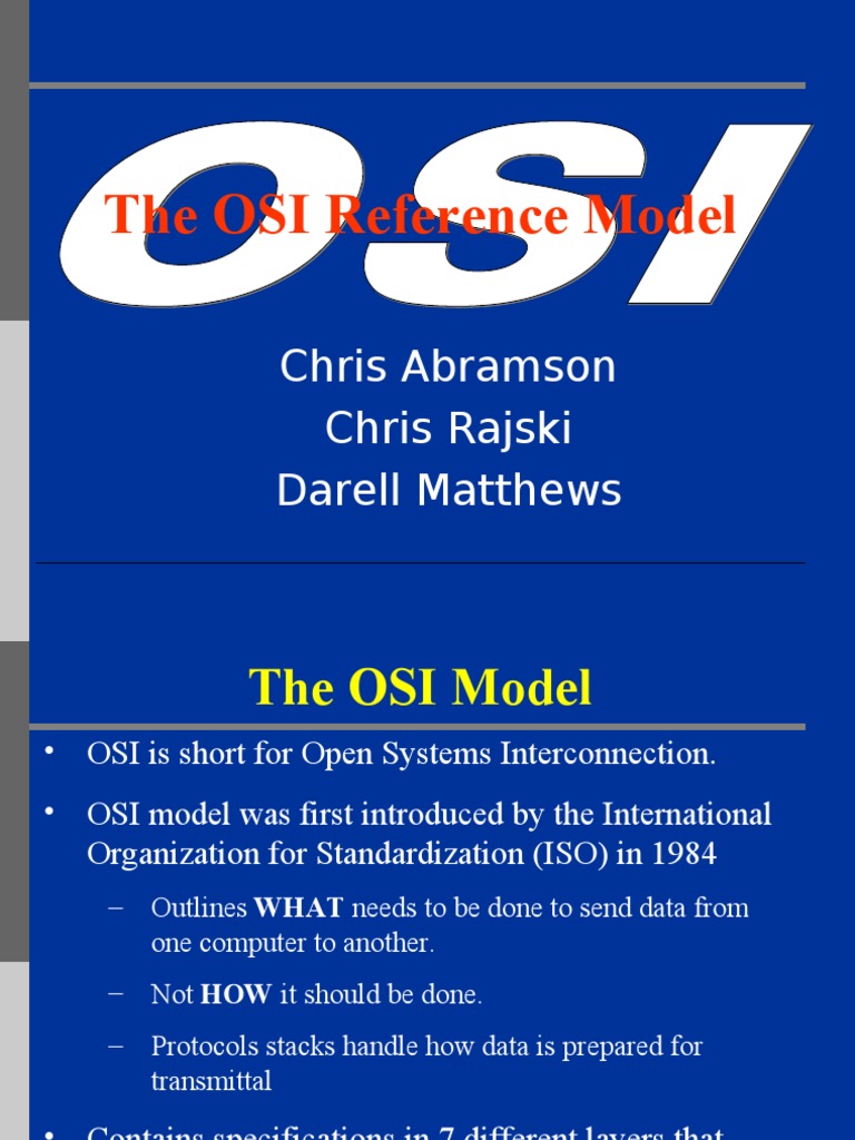 Understanding the OSI Reference Model | PDF | Osi Model | Computer Network