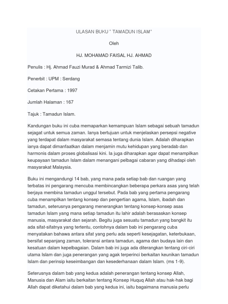 Contoh Ulasan Buku. | PDF