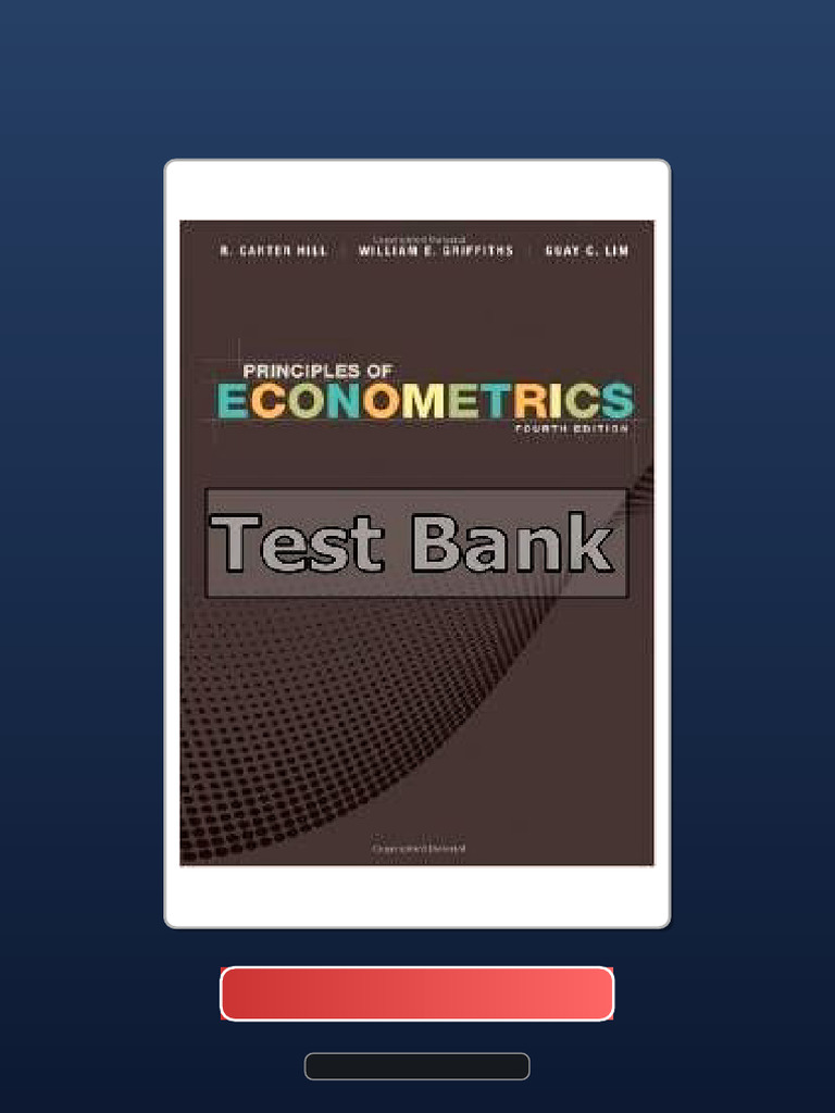 Principles of Econometrics 4th Edition Hill Digital Access | PDF | Multiple Choice
