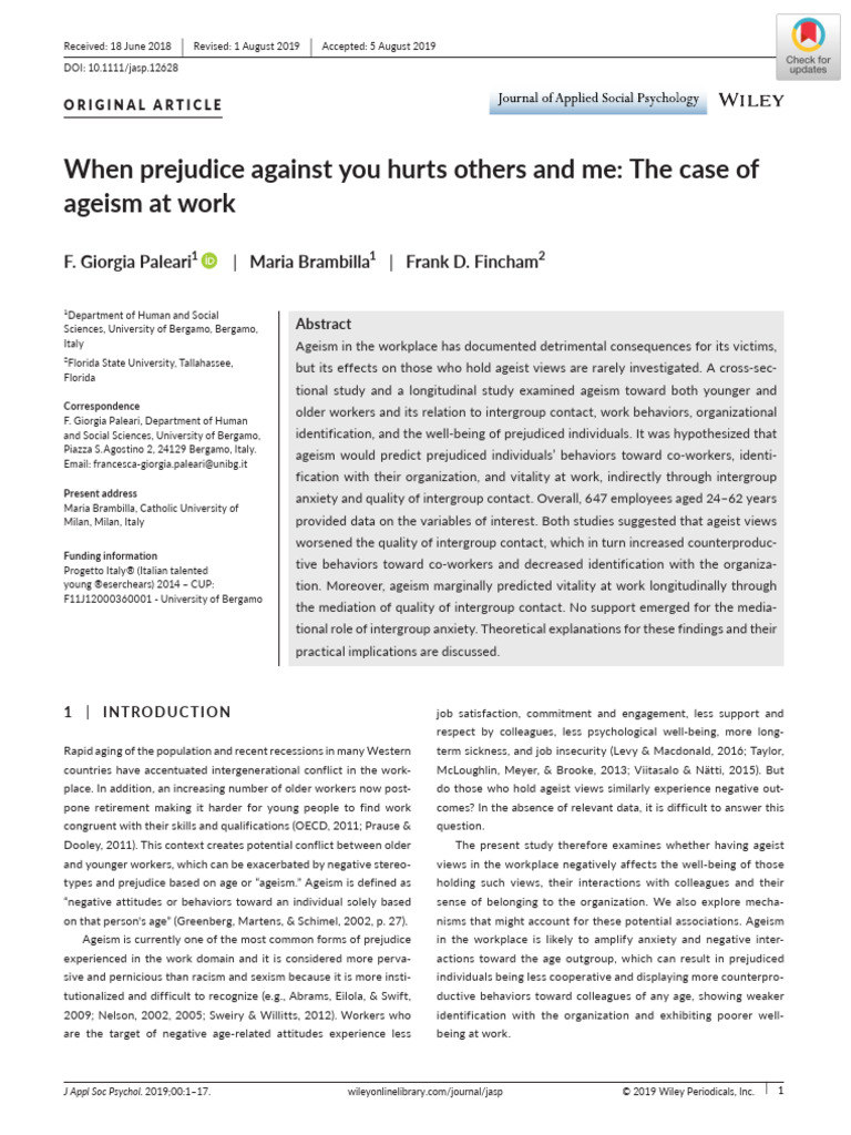 When Prejudice Against You Hurts Others and Me | PDF | Prejudices ...