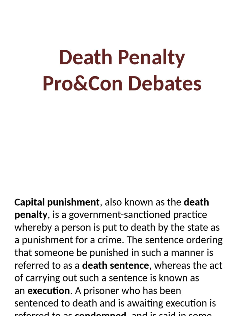 Death Penalty Presentation | PDF | Capital Punishment | Penology