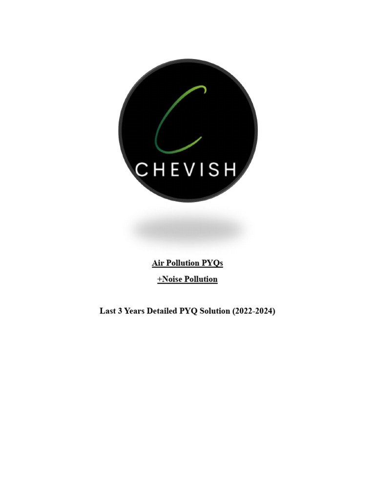 6.1.air Pollution PYQs 2022-2024 | PDF | N Ox | Photodissociation