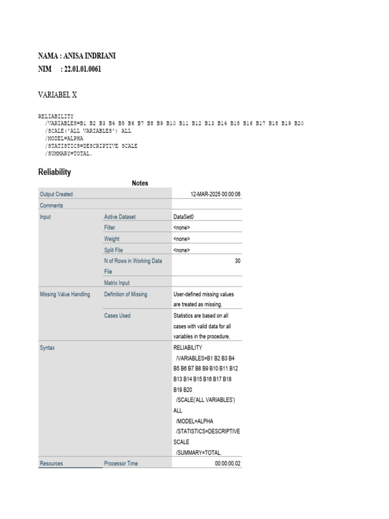 157f7 Soal Statistik 2 Anisa Indriani | PDF | Data Analysis | Multivariate Statistics
